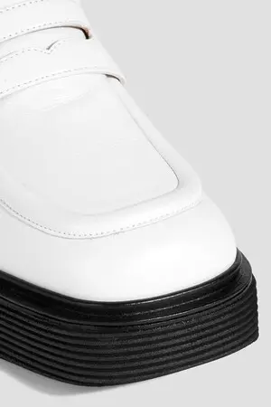 Marni Embellished Leather Platform Loafers