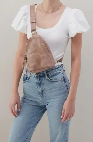 Hobo Fern Leather Sling Bag - Hazel