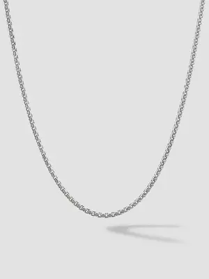 David Yurman Box Chain Necklace In Platinum - Silver