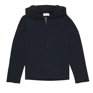 LES TIEN Raw Zip Up Hoodie - Black