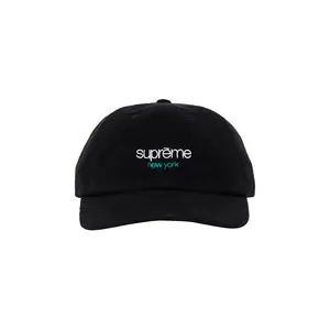 Supreme Washed Flannel 6-panel Cap - Black