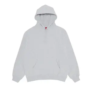 Supreme Satin Appliqué Hooded Sweatshirt - Grey