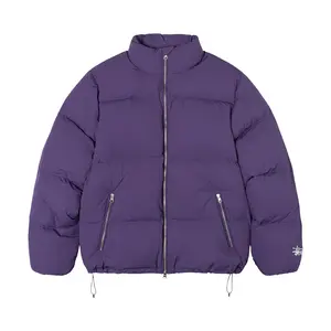 StÜssy Down Puffer Nylon Jacket - Purple
