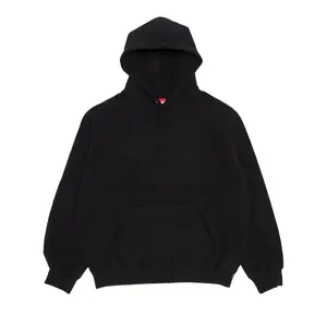 Supreme Satin Appliqué Hooded Sweatshirt - Black