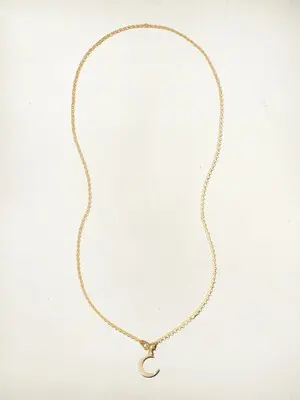 FOUNDRAE Medium Belcher Sister Hook Crescent Diamond Necklace