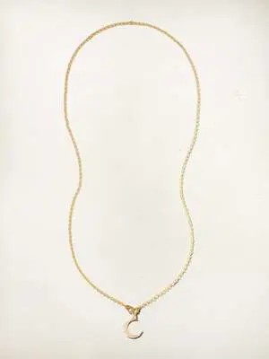 FOUNDRAE Medium Belcher Sister Hook Crescent Diamond Necklace