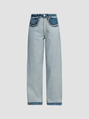 Marni Two-toned Wide-leg Jeans - Azure