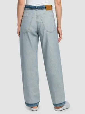 Marni Two-toned Wide-leg Jeans - Azure