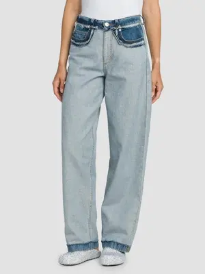 Marni Two-toned Wide-leg Jeans - Azure