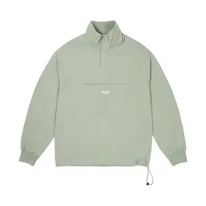 PALACE 1/4 Zip Washed Funnel 'jade - Green