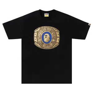 A BATHING APE Foil College Ring Tee - Black