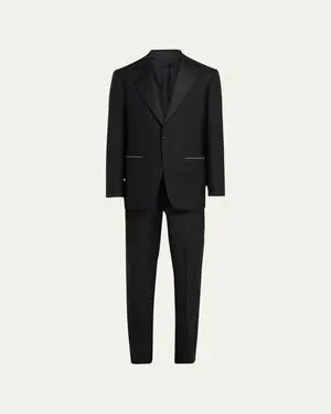 Cesare Attolini 150s Wool Grosgrain Tuxedo - Black