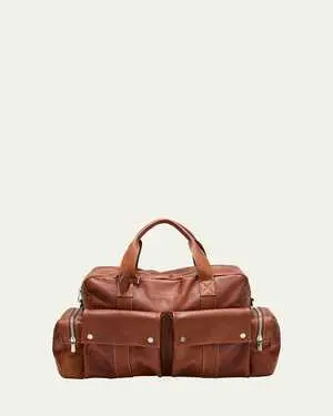 Brunello Cucinelli Grained Calfskin Duffle Bag - Copper