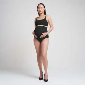 SKIMS Fits Everybody Maternity Banded High Waisted Brief - Onyx
