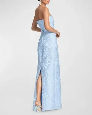SACHIN BABI Sachin & Babi Strapless Floral Jacquard Gown