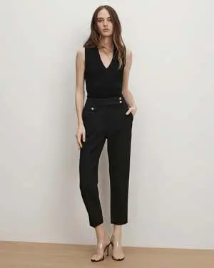 Veronica Beard Renzo Slim-leg Pant - Black/silver