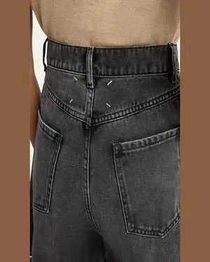 MAISON MARGIELA Slit Denim Pants - Black/deni