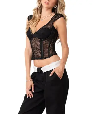 EDIKTED Rita Lace Corset Top