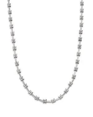 Bloomingdale'S Diamond Station Collar Necklace - White