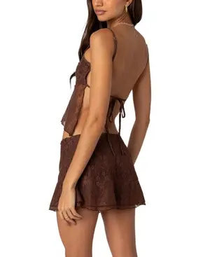 EDIKTED Lyra Open Back Lace Tank Top