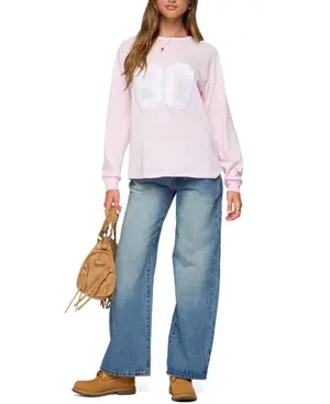 EDIKTED 80 Oversized Tee - Light-pink