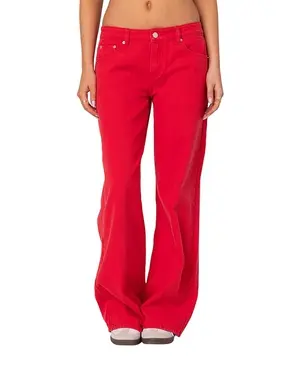 Women's Red Black Jeans