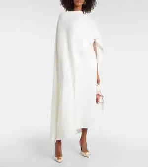 Valentino Garavani Caped Asymmetric Midi Dress