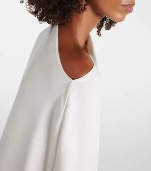 Valentino Garavani Caped Asymmetric Midi Dress