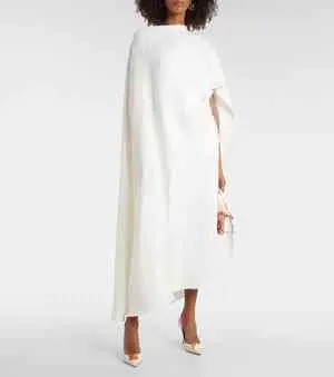 Valentino Garavani Caped Asymmetric Midi Dress