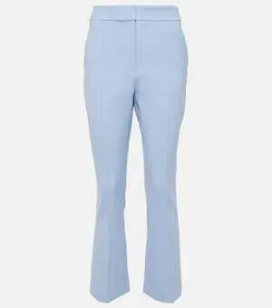 Veronica Beard Tani Cropped Flared Pants - Blue