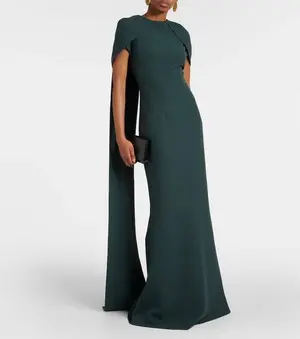 Safiyaa Caped Gown - Green