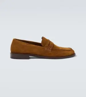 Manolo Blahnik Perry Suede Loafers - Brown