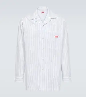 Kenzo Pinstriped Cotton Poplin Shirt - Blue
