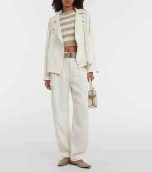 Brunello Cucinelli Cotton And Linen Biker Jacket