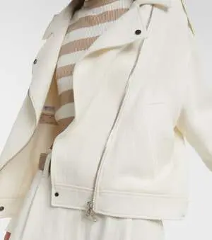 Brunello Cucinelli Cotton And Linen Biker Jacket