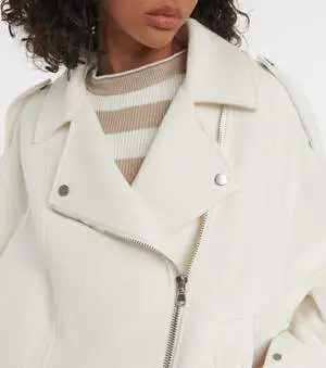 Brunello Cucinelli Cotton And Linen Biker Jacket