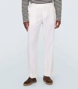 Dolce & Gabbana Linen-blend Straight Leg Pants