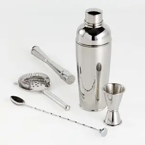 Crate & Barrel Easton Bar Tool Set - Silver