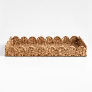 Crate & Barrel Scallop Woven Fiber Tray