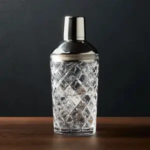 Crate & Barrel Hatch Cocktail Shaker - Clear/silver