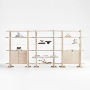 Crate & Barrel Haldeman Open And Pair Of Storage Bookcases, Set Of 3 By Leanne Ford - Natural