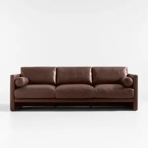 Crate & Barrel Aviator Leather Sofa - 058