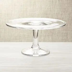 Crate & Barrel Charlotte Glass Pedestal Cake Stand - Clear