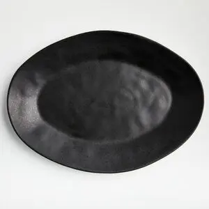 Crate & Barrel Marin Matte Large Oval Platter - Black