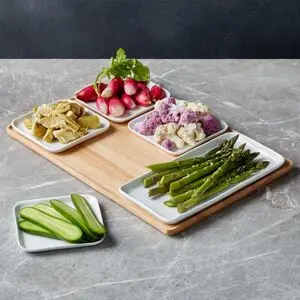 Crate & Barrel Merge Appetizer Set - Natural/white