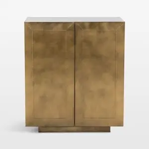 Crate & Barrel Freda Bar Cabinet - Gold