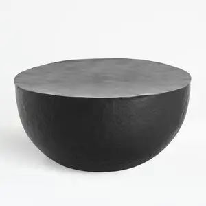 Crate & Barrel Fernando Metal Drum Round Coffee Table - Bronze Metallic