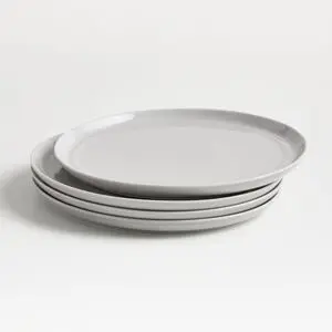 Crate & Barrel Hue Light Dinner Plates, Set Of 4 - Grey
