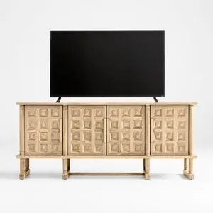 Crate & Barrel Honore Oak Wood 75" Media Console By Athena Calderone - Natural