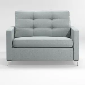 Crate & Barrel Bowen Twin Tufted Sleeper Sofa - Customizable/grey